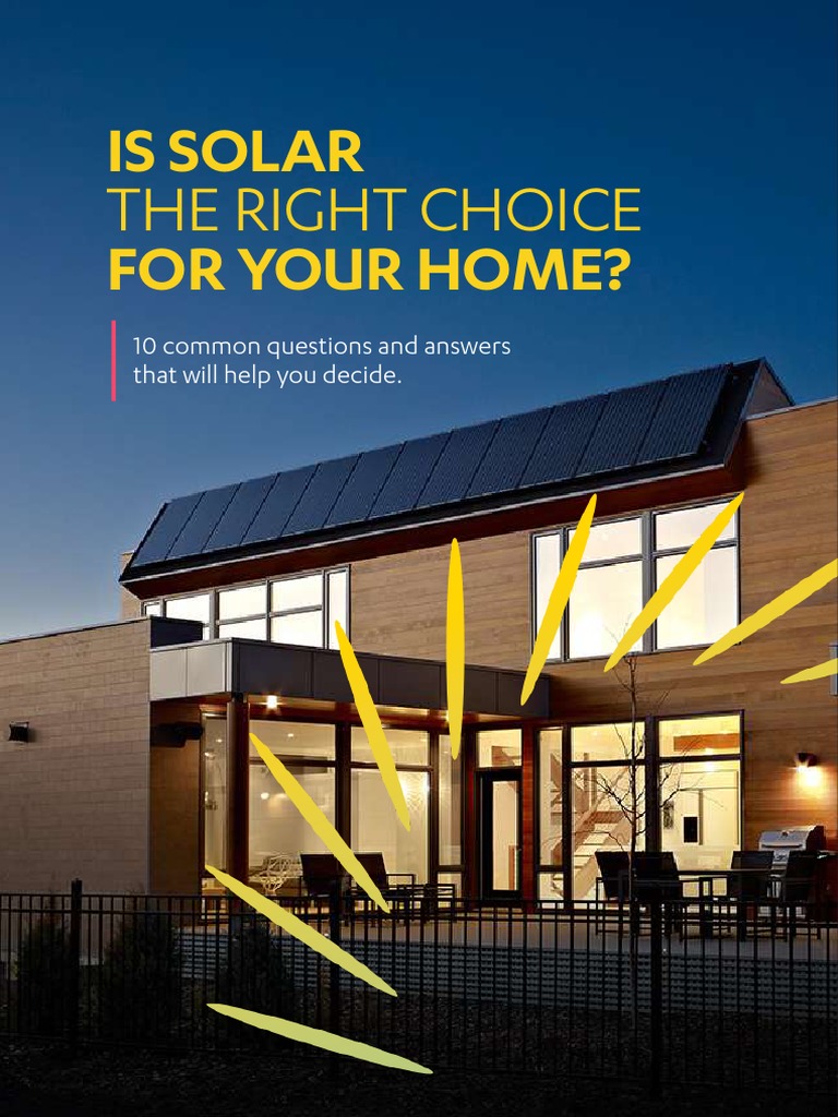 Ebook Is Solar The Right Choice For Your Home | PDF | Solar Power ...