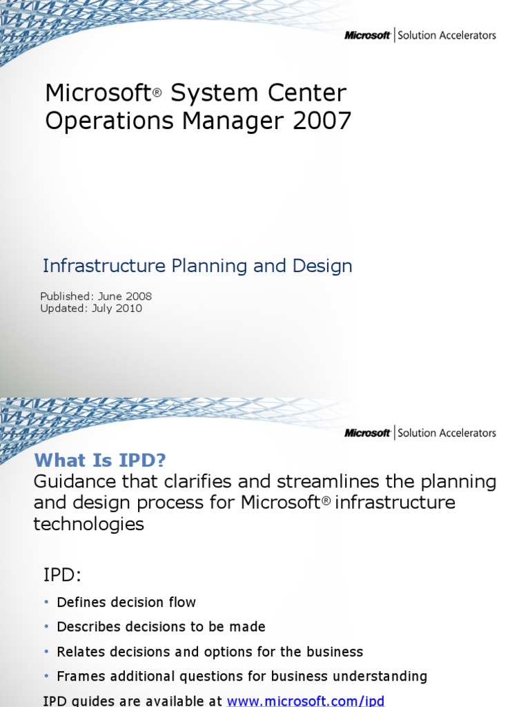 IPD - System Center Operations Manager 2007 Version 2.1 | PDF | Fault ...