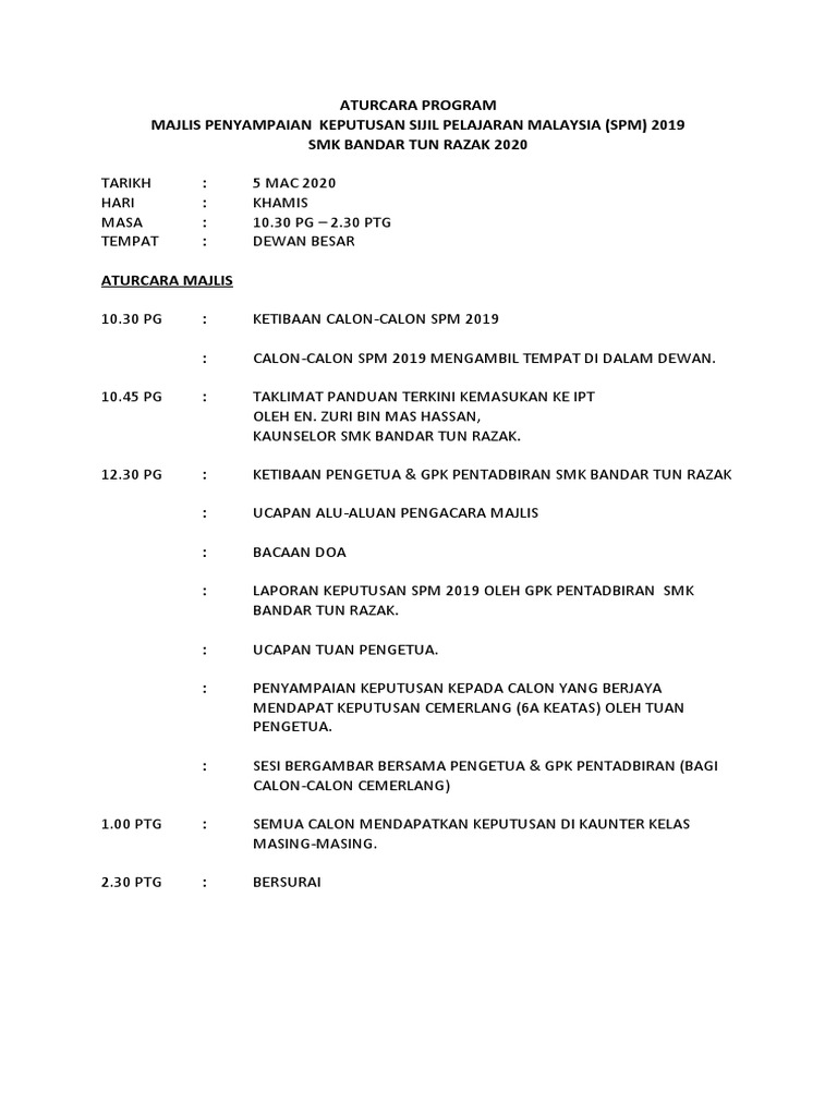 Aturcara Program | PDF