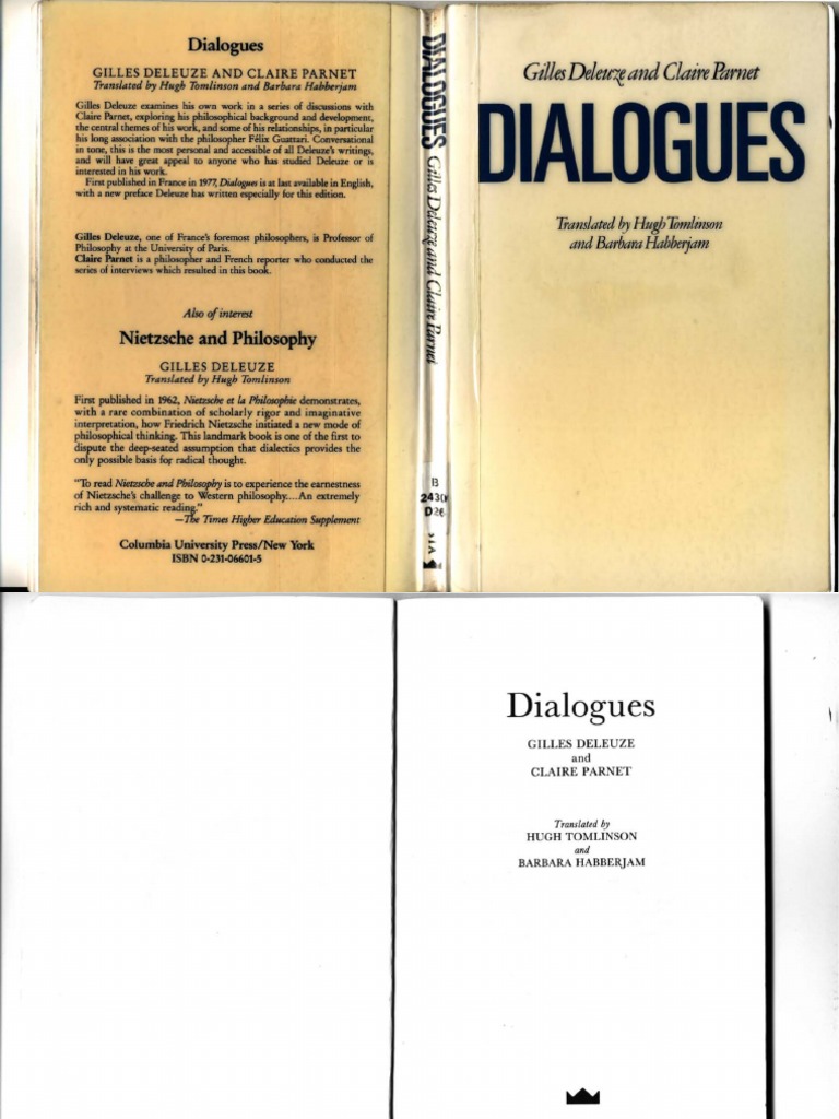 Gilles Deleuze, Claire Parnet - Dialogues PDF | PDF | Gilles Deleuze ...