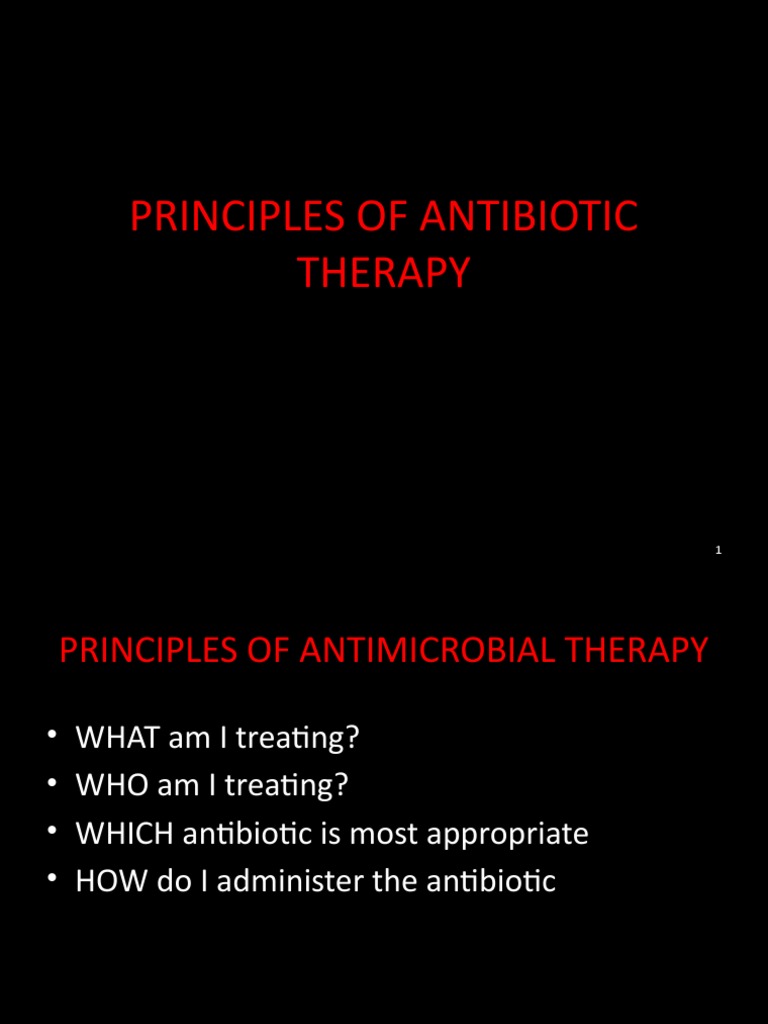Principles of Antibiotic Therapy | PDF | Penicillin | Beta Lactamase