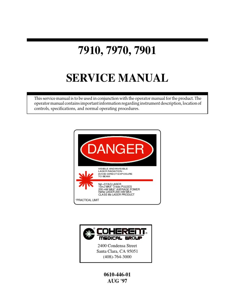7910, 7970, 7901 Service Manual | PDF | Laser | Printed Circuit Board