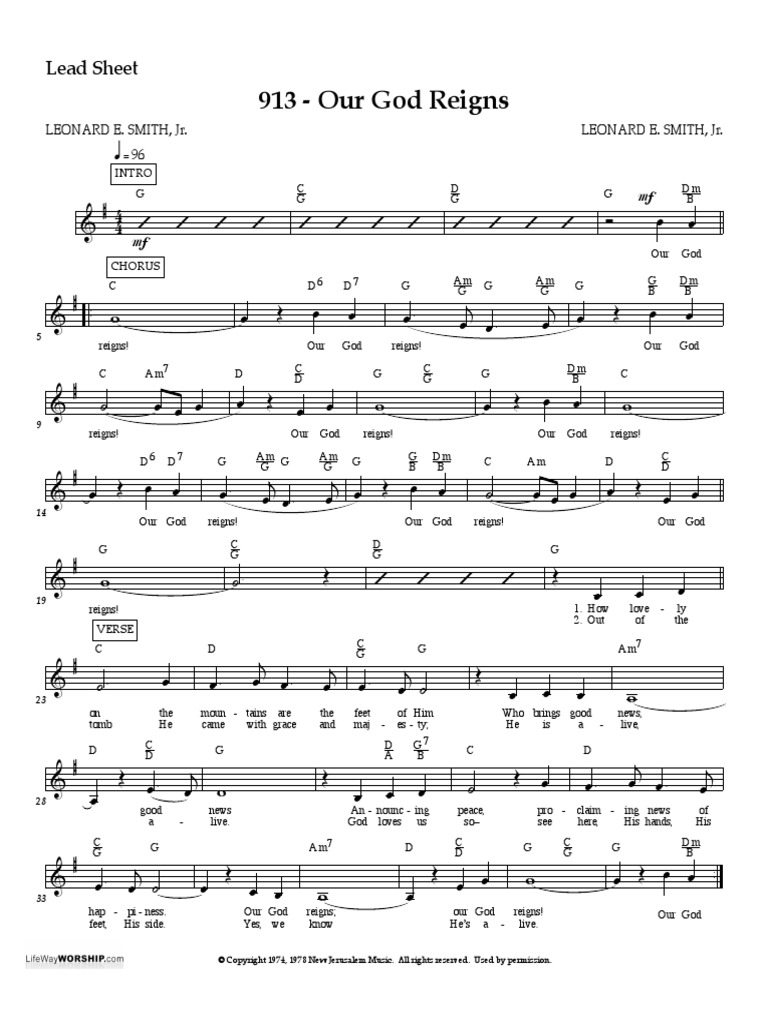 913 - Our God Reigns: Lead Sheet | PDF