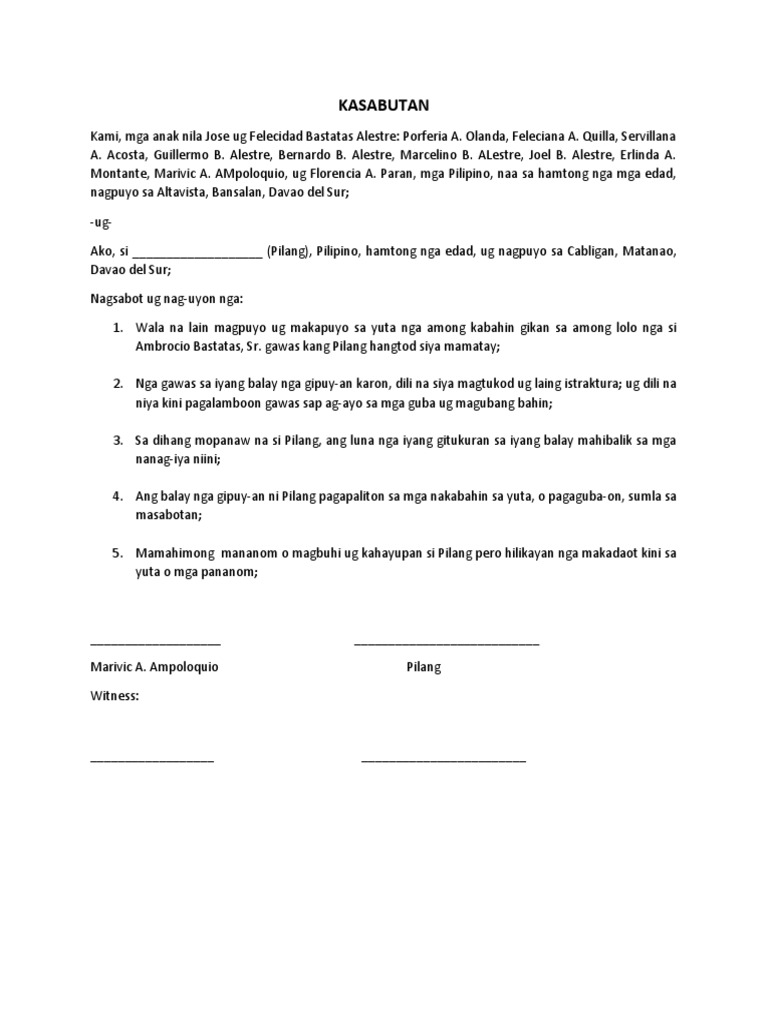 KASABUTAN Pilang | PDF