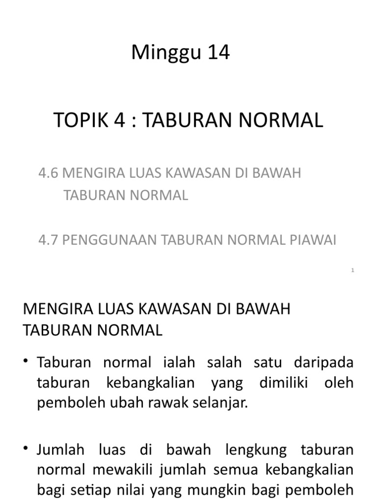 M14 Luas Kawasan Dan Penggunaan Taburan Normal | PDF