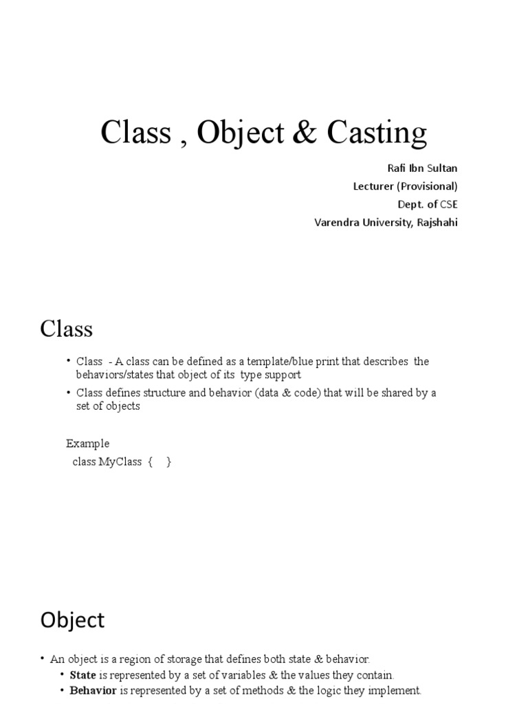 Java Classes & Objects Guide | PDF | Constructor (Object Oriented ...
