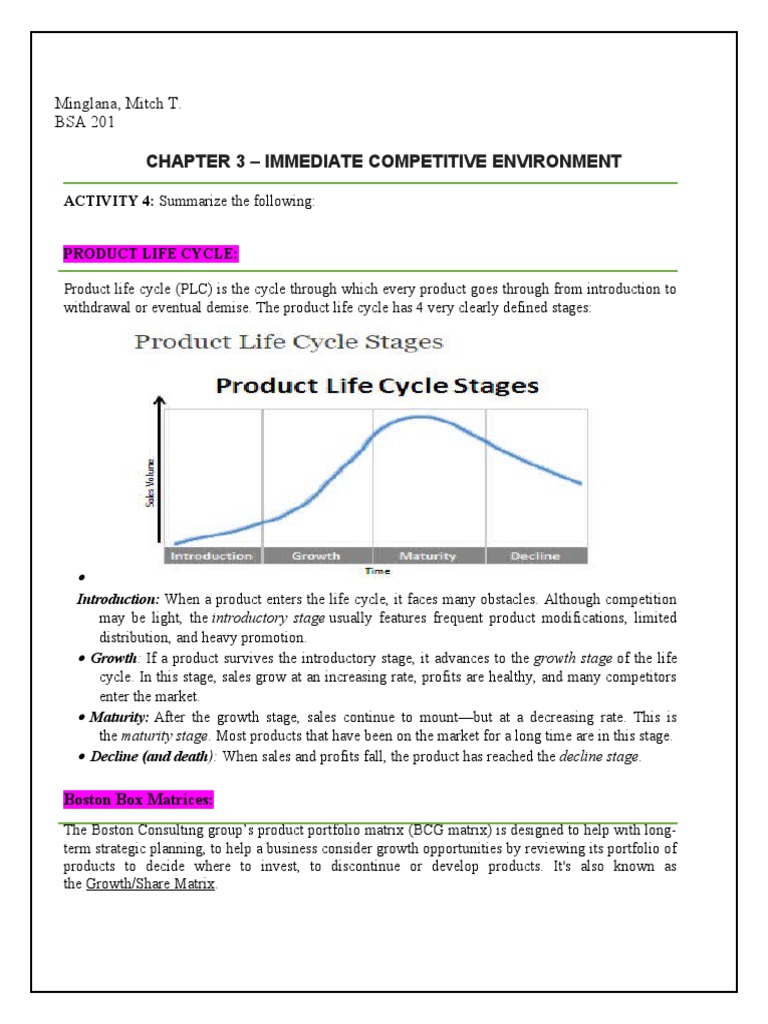 Chapter 3 - Immediate Competitive Environment: Minglana, Mitch T. BSA ...