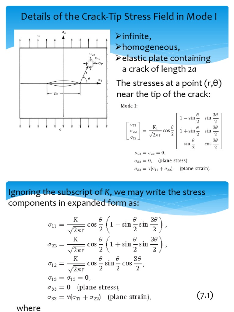 Details of The Crack-Tip Stress Field in Mode I | PDF | Fracture Mechanics | Fracture