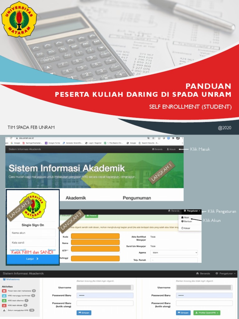 Panduan Enrol Kuliah Daring UNRAM | PDF