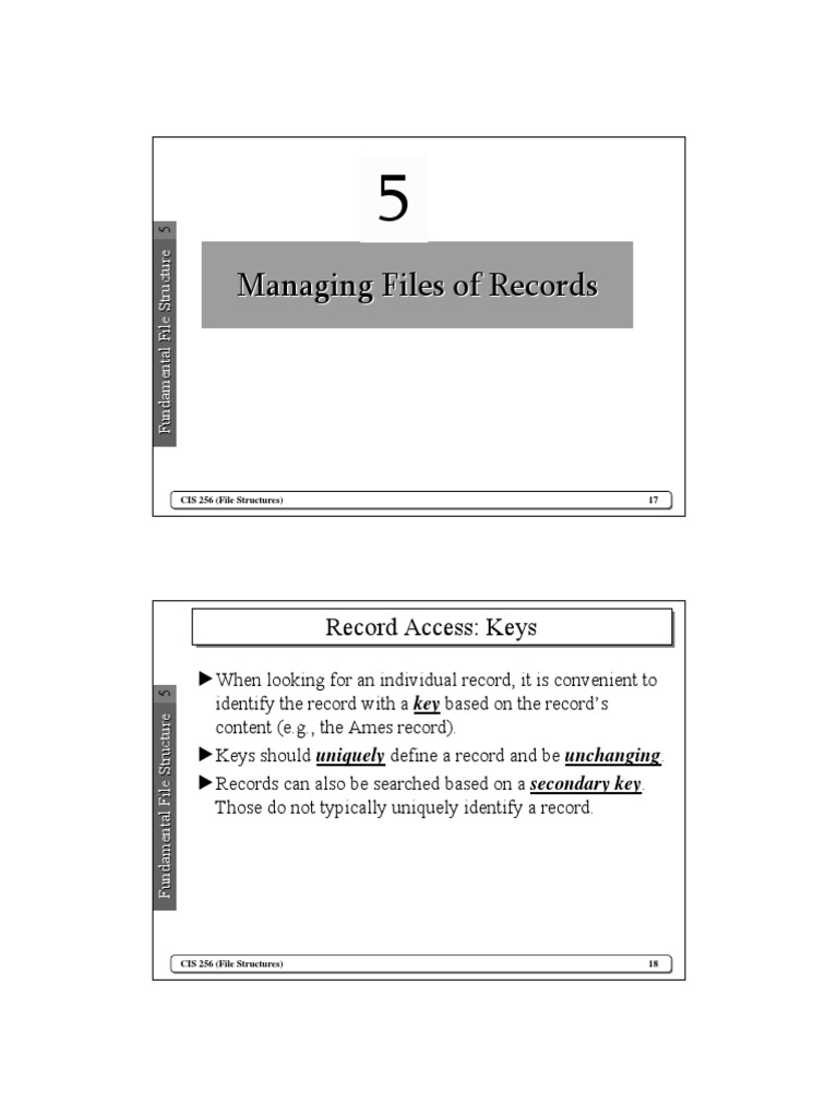 Managing Files of Records | PDF | File Format | Metadata