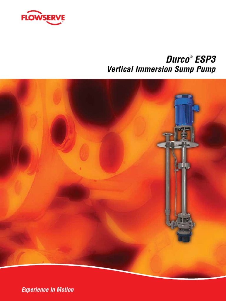 ESP3 Vertical Immersion Sump Pump | PDF | Bearing (Mechanical) | Pump