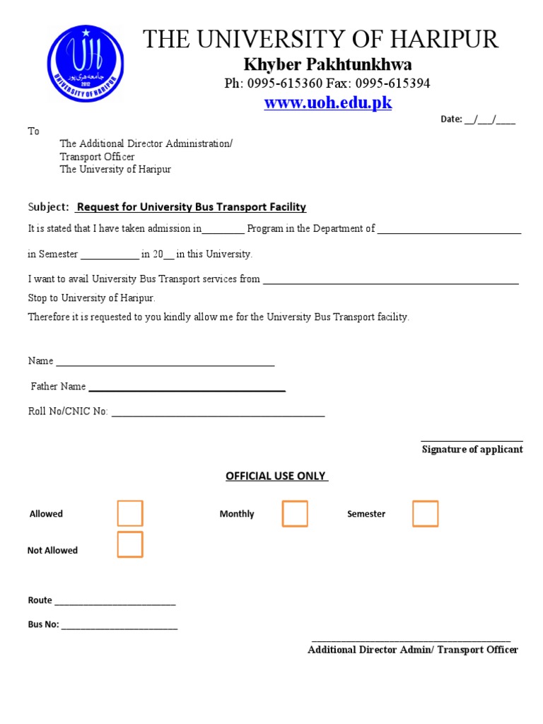 Bus Requisition Form For Students | PDF