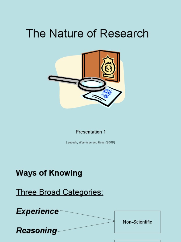 Presentation 1 - Nature of Research | PDF | Validity (Statistics) | Theory