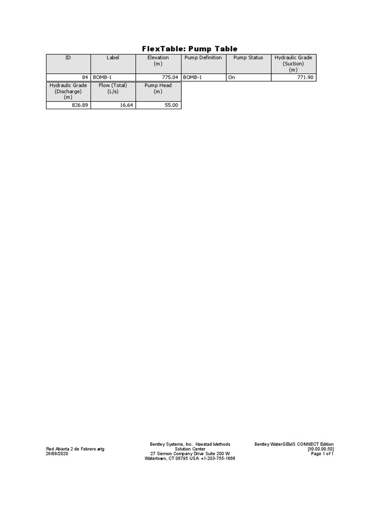 FlexTable - Pump Table | PDF