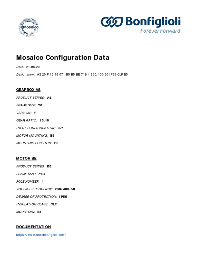 Mosaico Gearbox Configuration | PDF