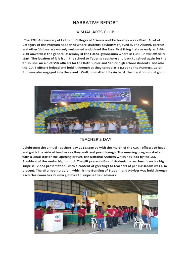 Narrative Report: Visual Arts Club | PDF