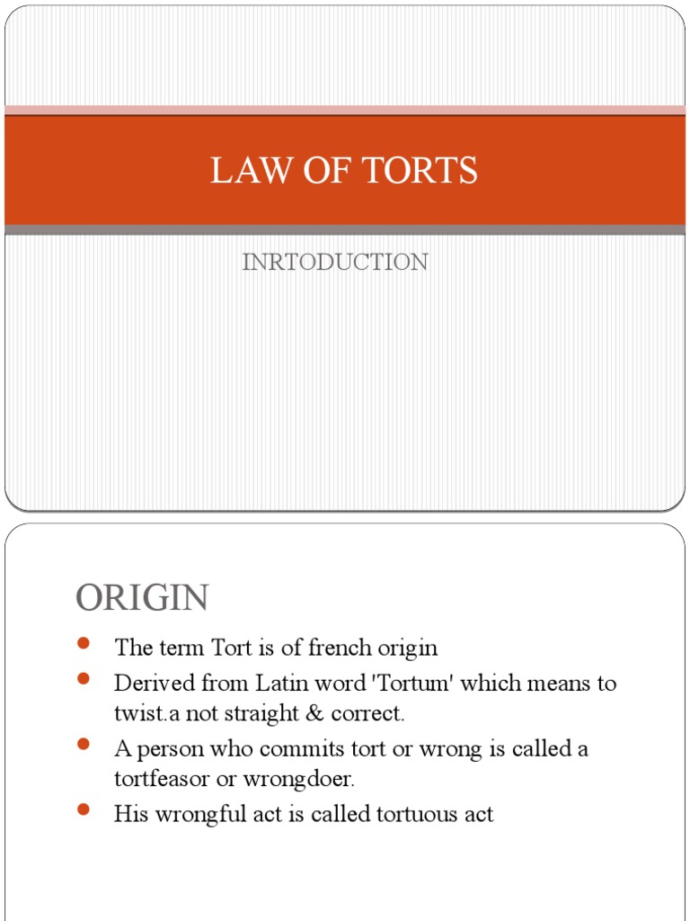 Law of Torts: Inrtoduction | PDF | Tort | Damages