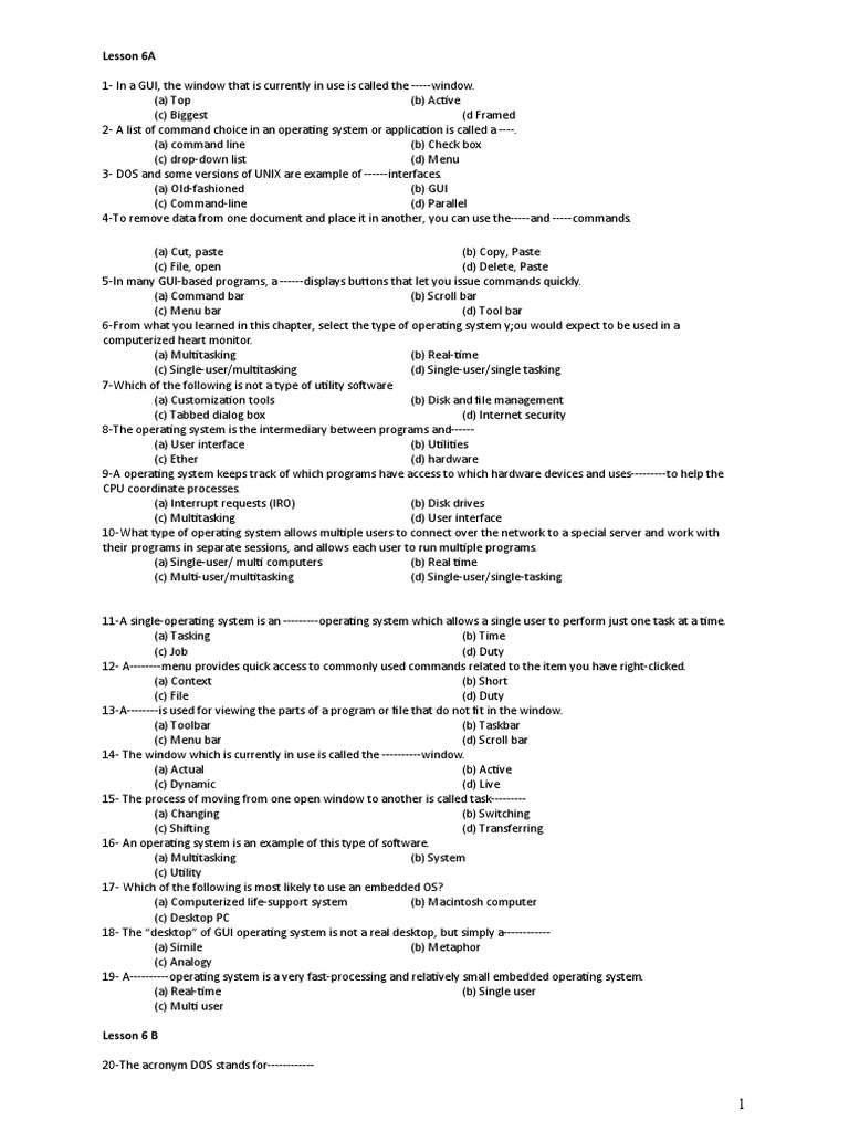Lesson 6A | PDF | Operating System | Microsoft Windows