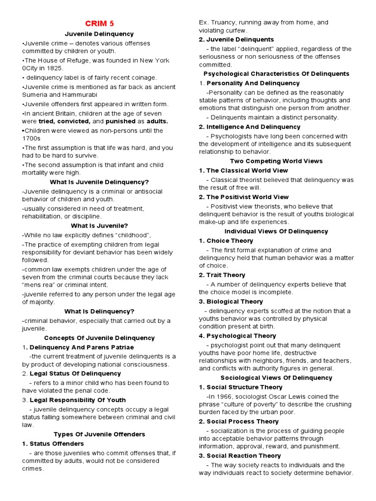 Crim 5 | PDF | Juvenile Delinquency | Pardon