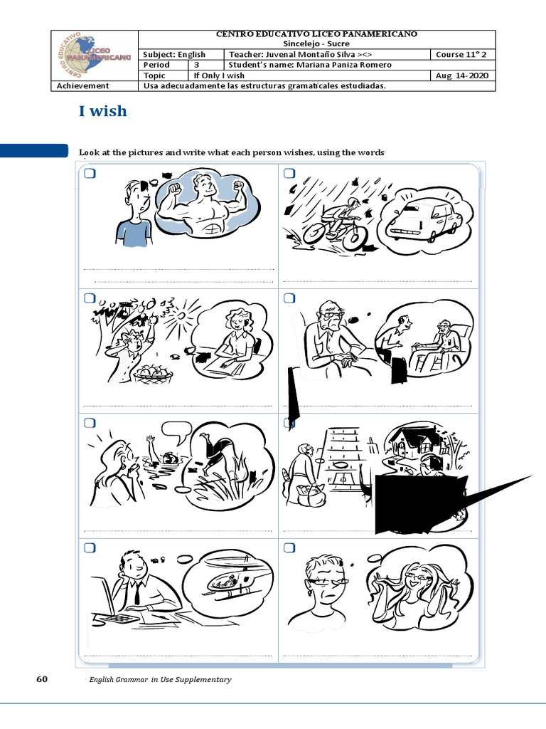 I Wish: Grammar Exercises and Examples | PDF