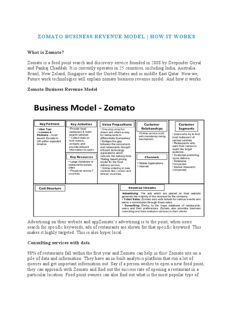 1 - Zomato Business Revenue Model | PDF | Communication | World Wide Web
