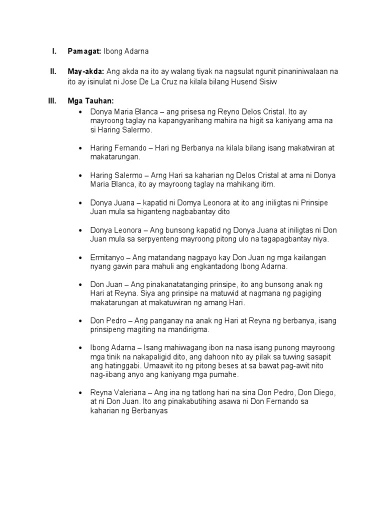 Donya Maria Blanca Sa Ibong Adarna