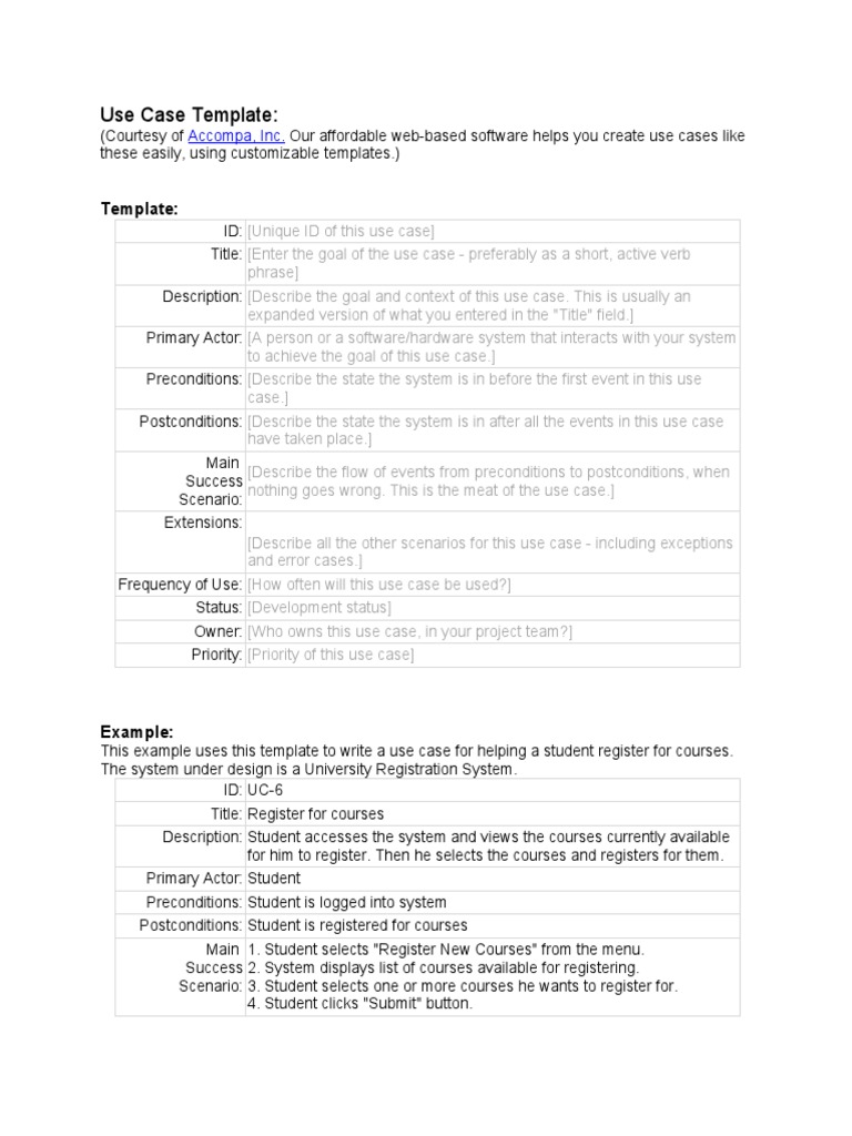 Use Case Template | PDF | Use Case | Communication