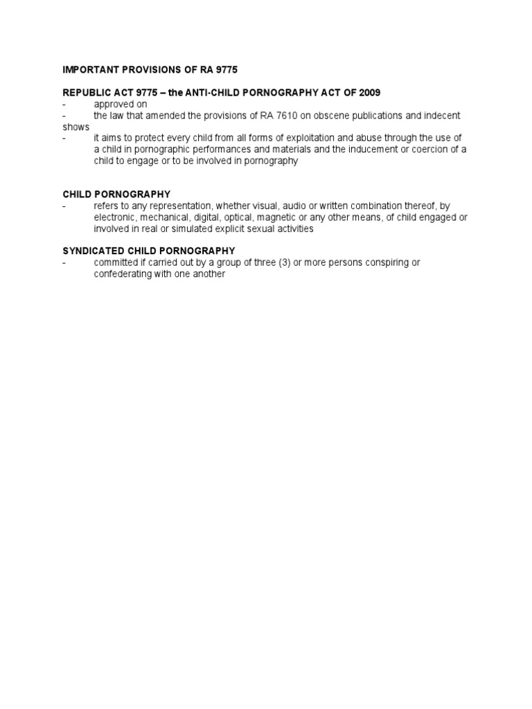 Important Provisions of Ra 9775 | PDF