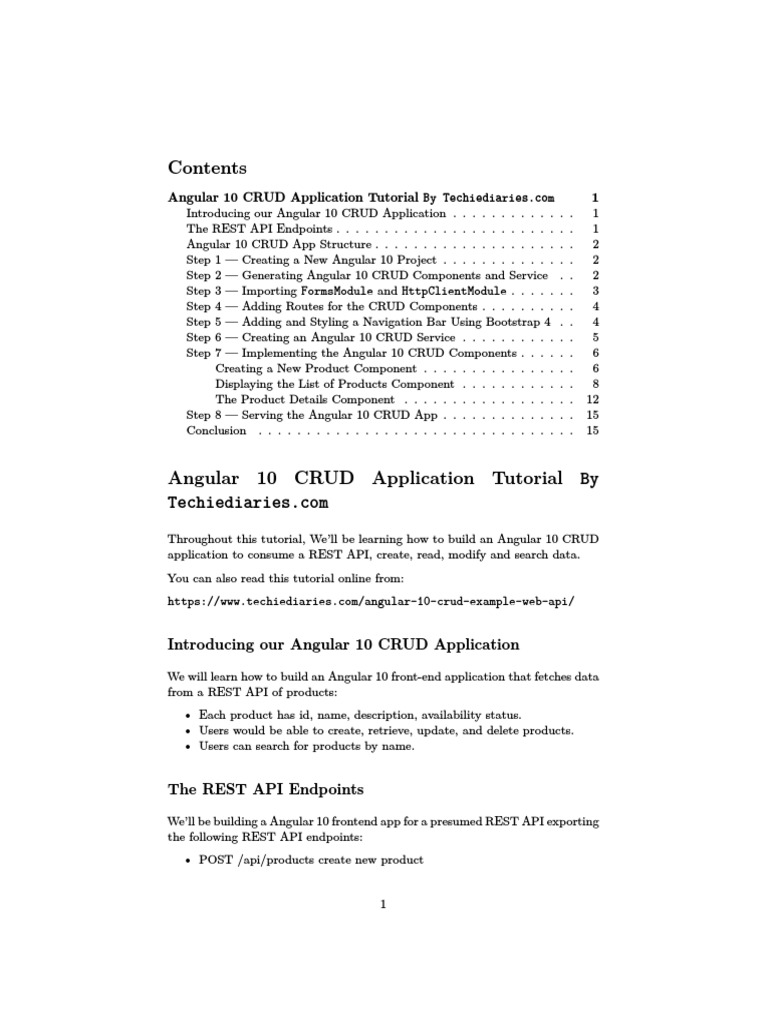 Crud in Angular 10 | Download Free PDF | Representational State Transfer | Application ...