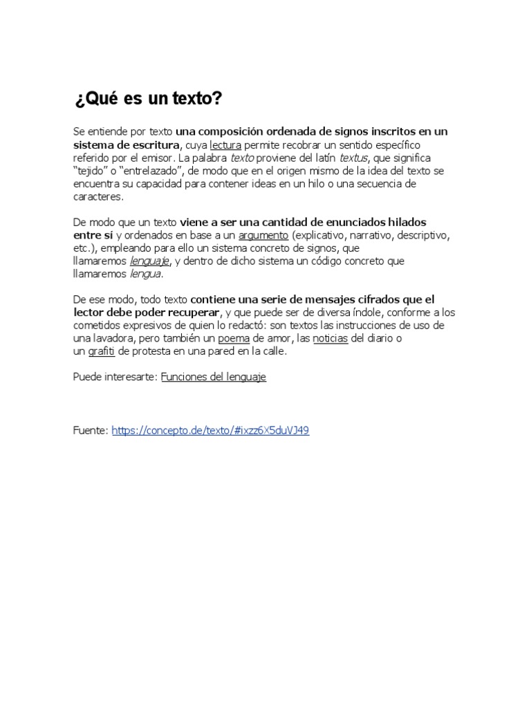 Que Es Texto | PDF