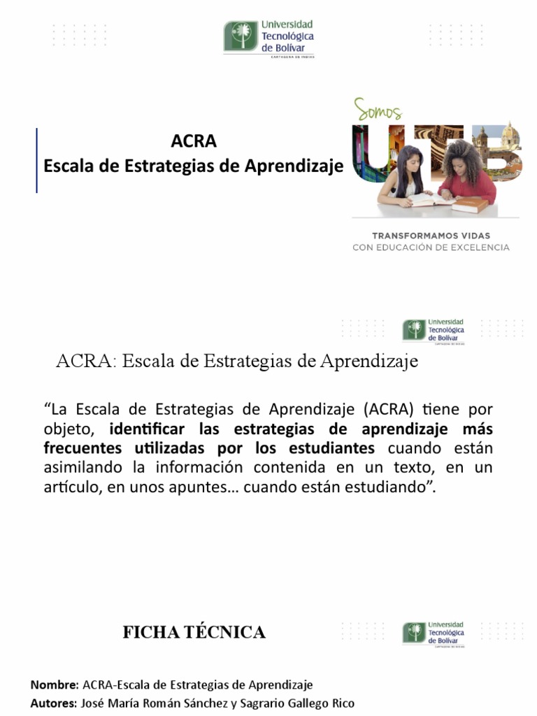 3 - Escala ACRA | PDF | Percentil | Aprendizaje