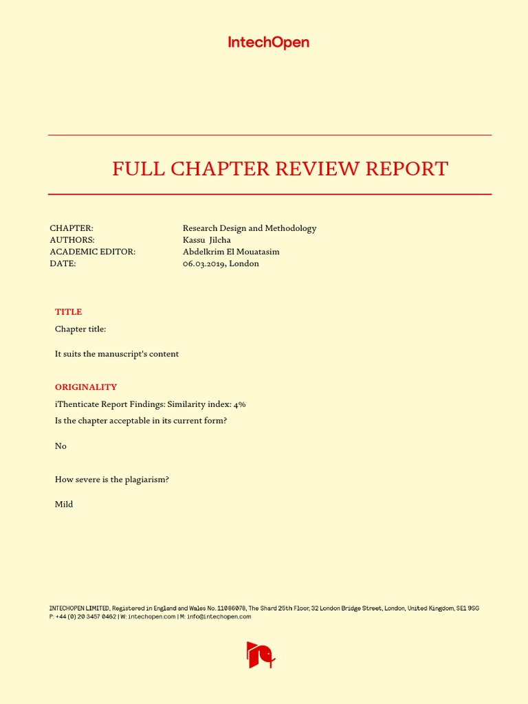 Full Chapter Review Report: Title | PDF