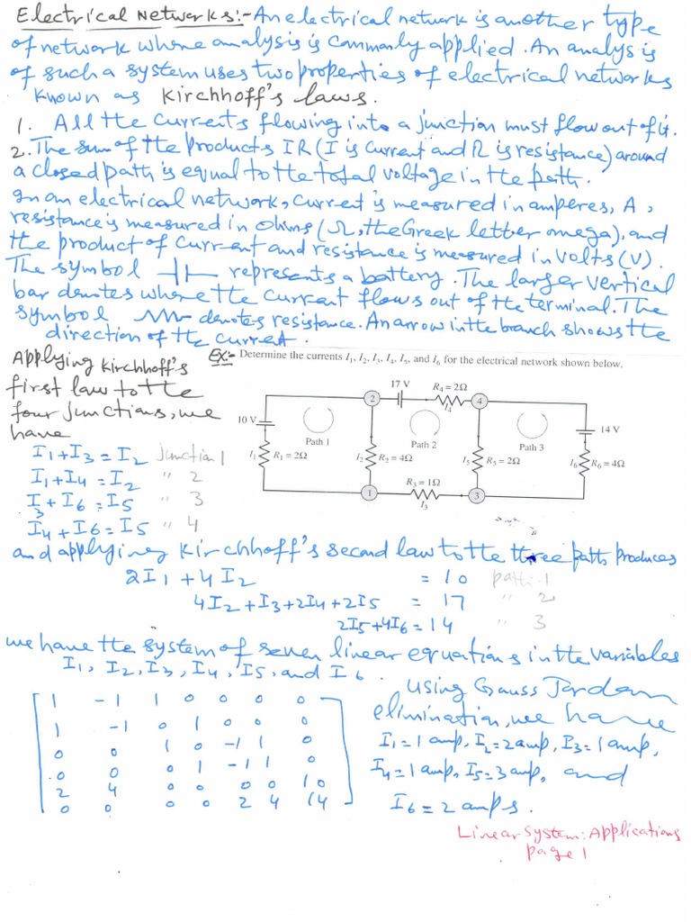 Applications of System of Linear Equations PDF | PDF
