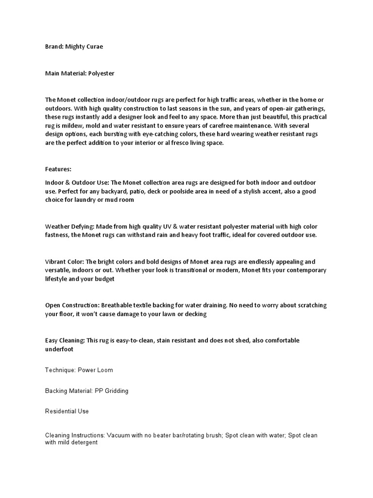 Product Description Sample | PDF