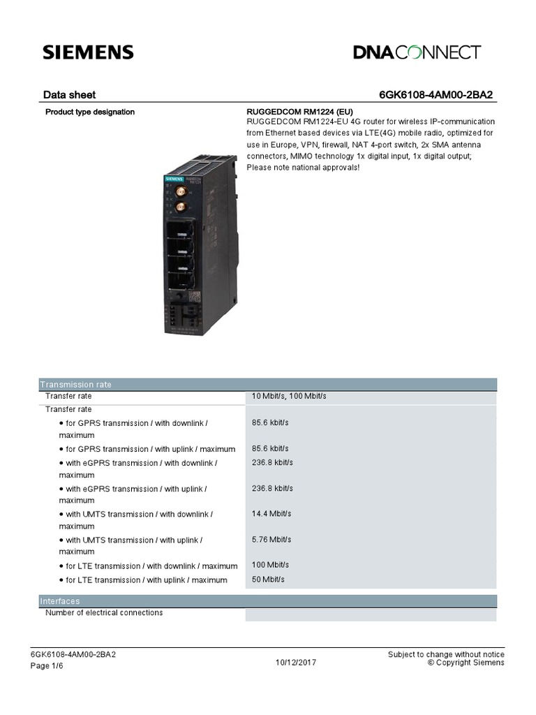 Ruggedcom RM1224 Datasheet | PDF | Computers