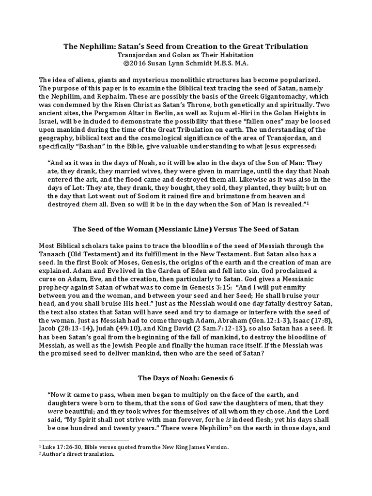 The Nephilim and Rephaim Satans Seed | PDF | Watcher (Angel) | Ham (Son ...