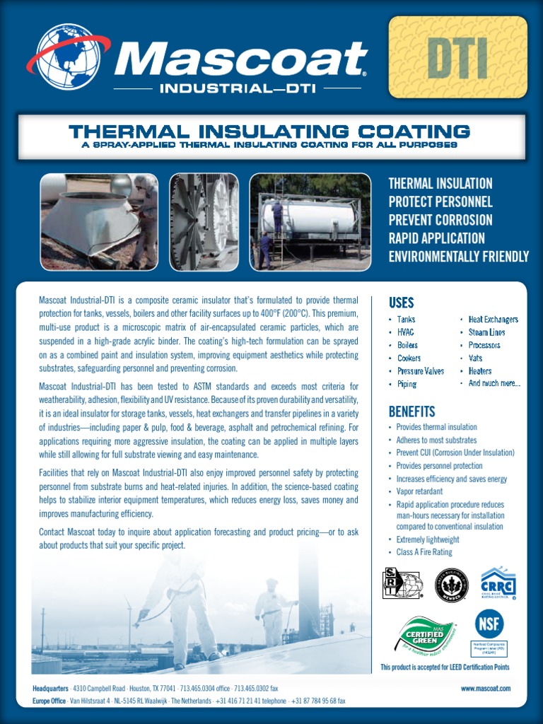 Brochure Thermal Insulating Coating | PDF | Thermal Insulation | Heat
