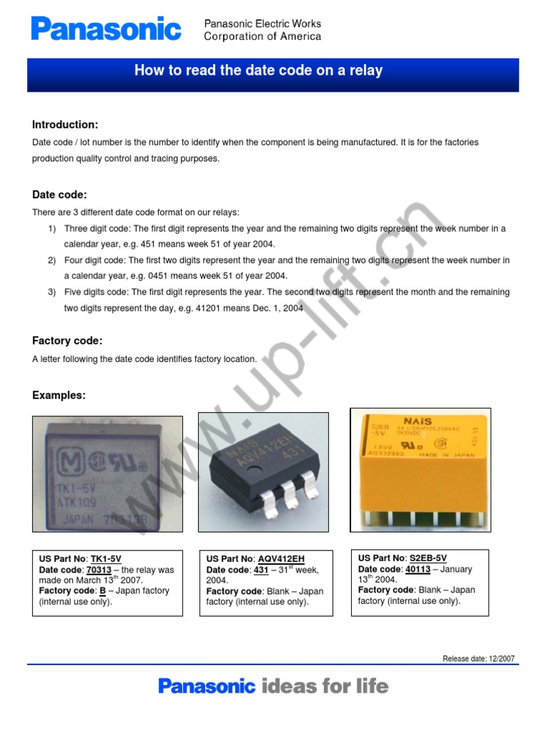 How To Read The Date Code On A Relay | PDF