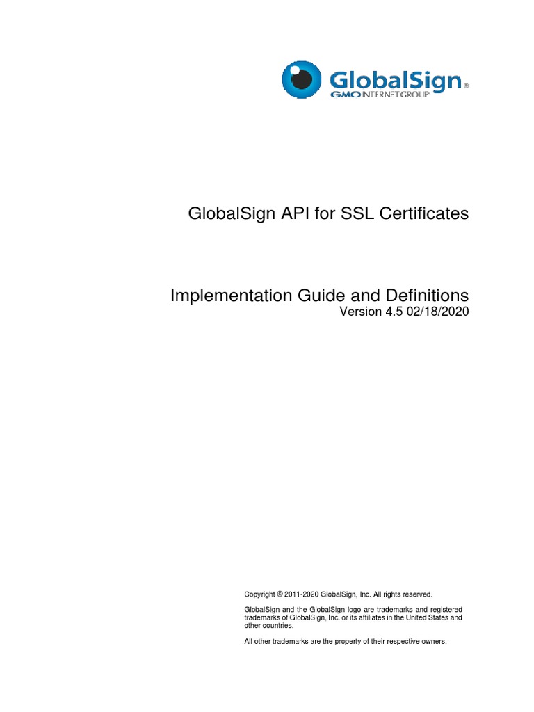 Globalsign-Ssl-Api-Documentation v4.5 | PDF | Public Key Certificate ...