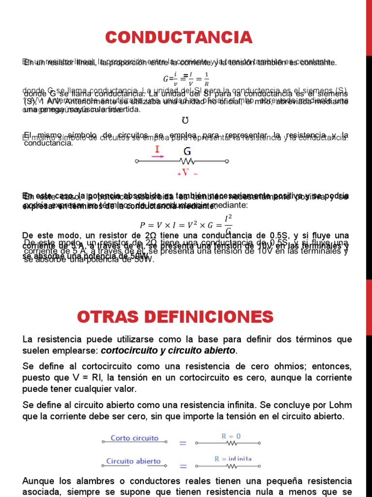 Desde CONDUCTANCIA HASTAUNSOLOLAZO | PDF | Resistencia Eléctrica y ...