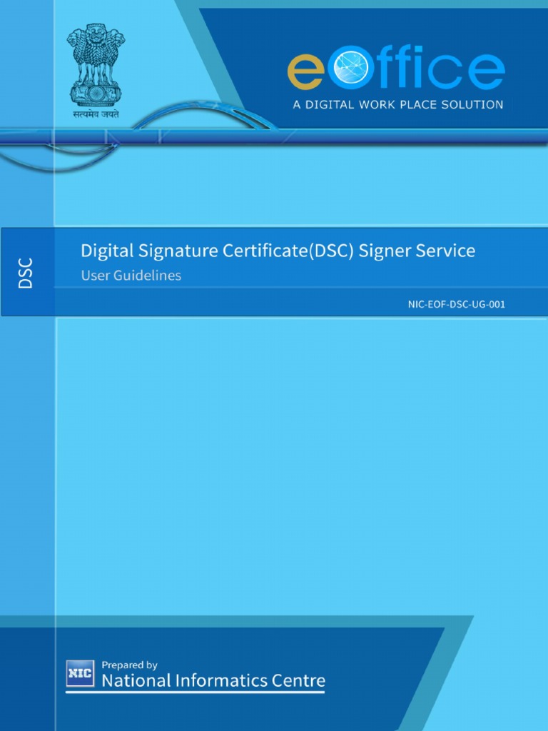 DSC Signer Service (Ver.4.1) User Guidelines | PDF | Public Key ...