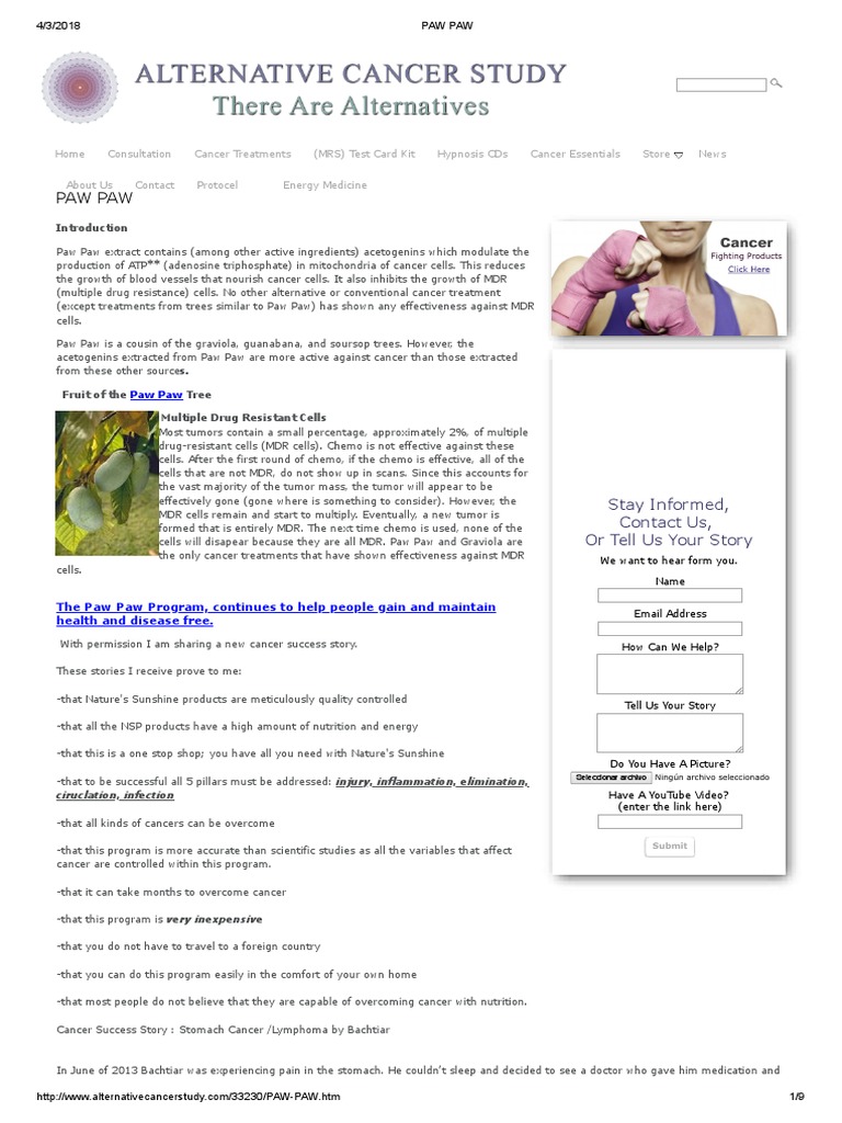 (Cáncer - Comparativa) - 11. Paw Paw | PDF | Dose (Biochemistry ...