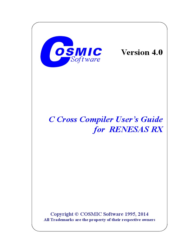 Osmic: C Cross Compiler User's Guide For Renesas RX | PDF | Library ...