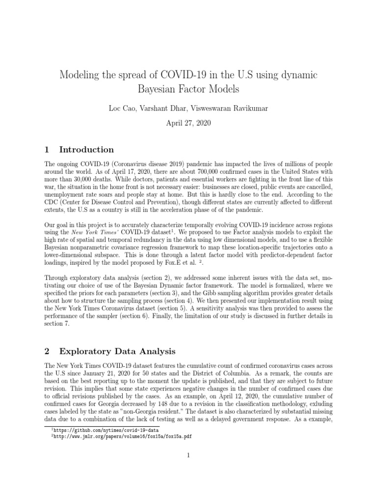 Modelling COVID-19 Spatio-Temporal Spread Using Bayesian Nonparametric ... Modelling COVID-19 Spatio-Temporal Spread Using Bayesian Nonparametric ...