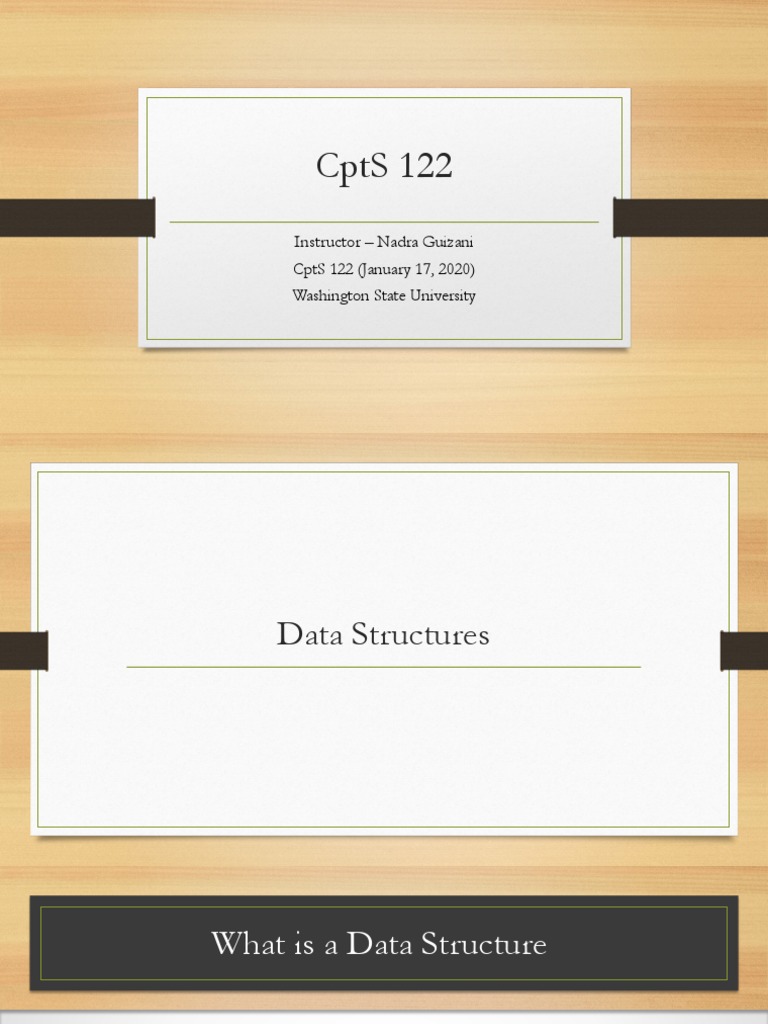 Cpts 122: Instructor - Nadra Guizani Cpts 122 (January 17, 2020 ...