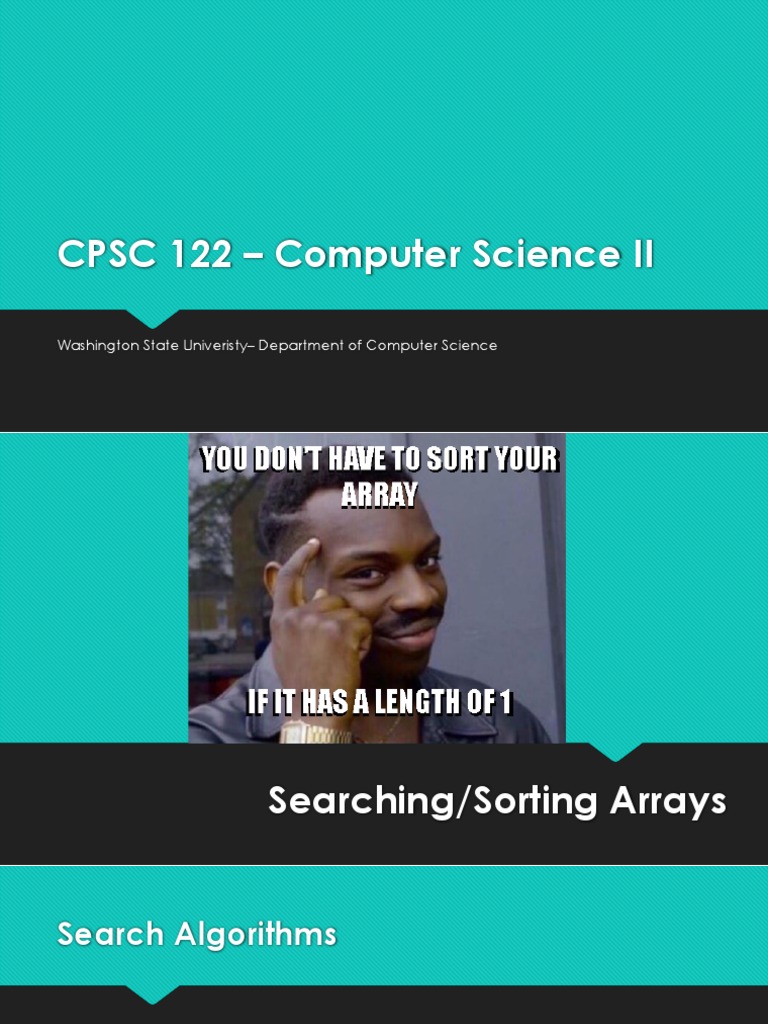 L18 Searching And Sorting Pdf Pdf Array Data Structure Discrete Mathematics 5992
