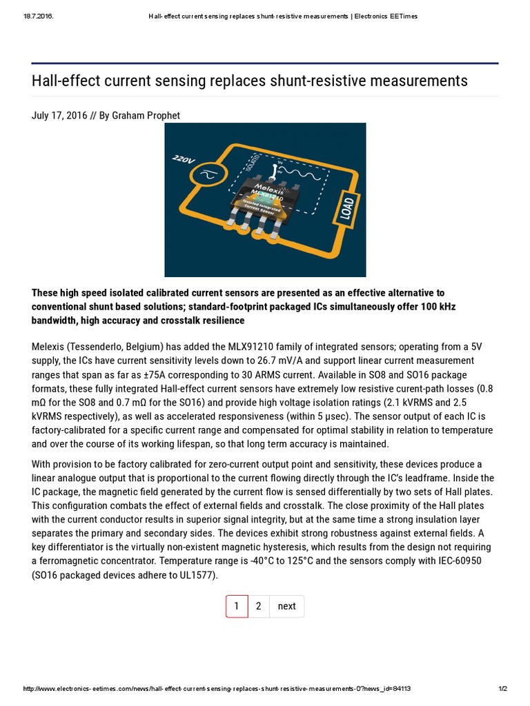 Hall-Effect Current Sensing Replaces Shunt-Resistive Measurements ...