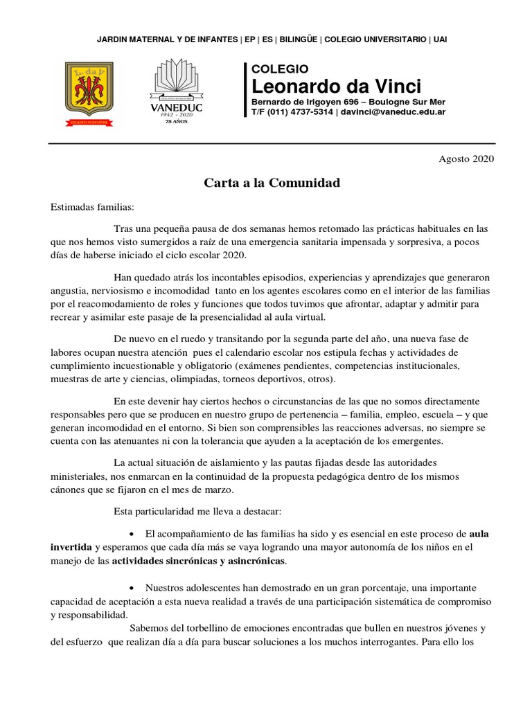 Carta A La Comunidad | PDF