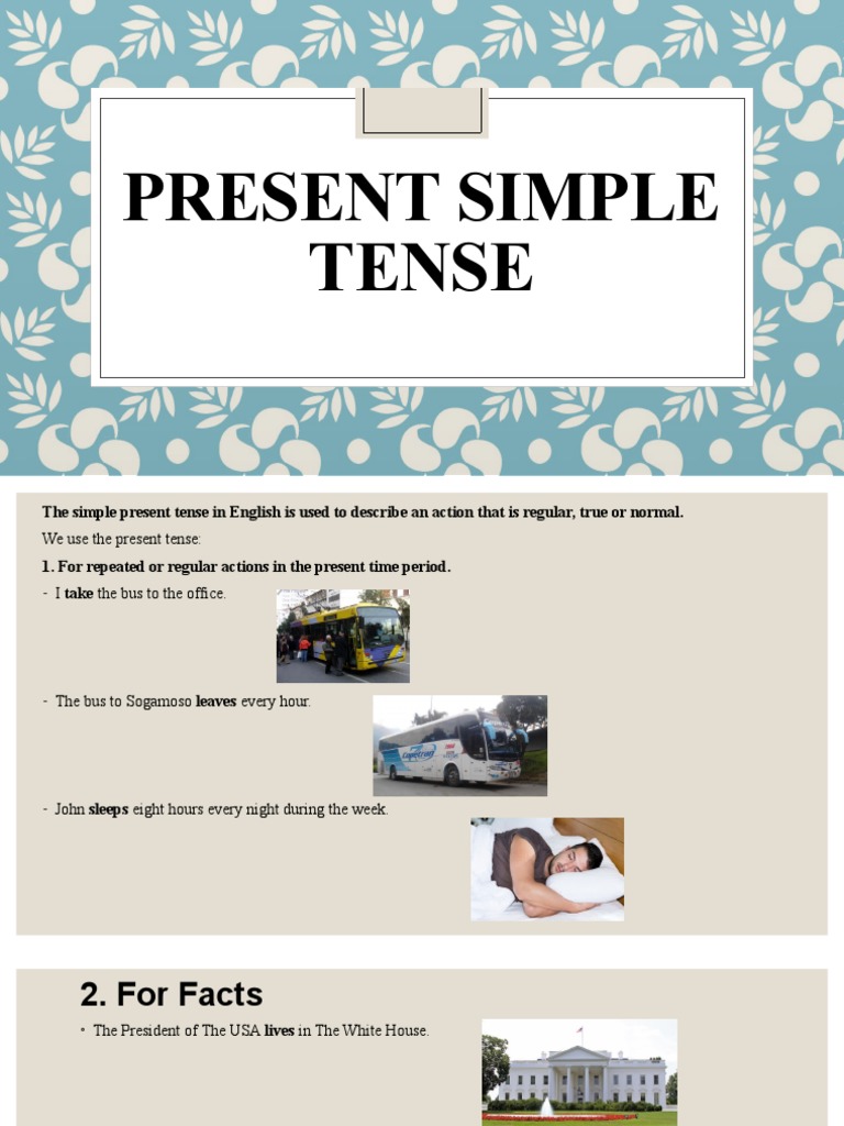 Present Simple Tense | PDF | Plural | Verbo