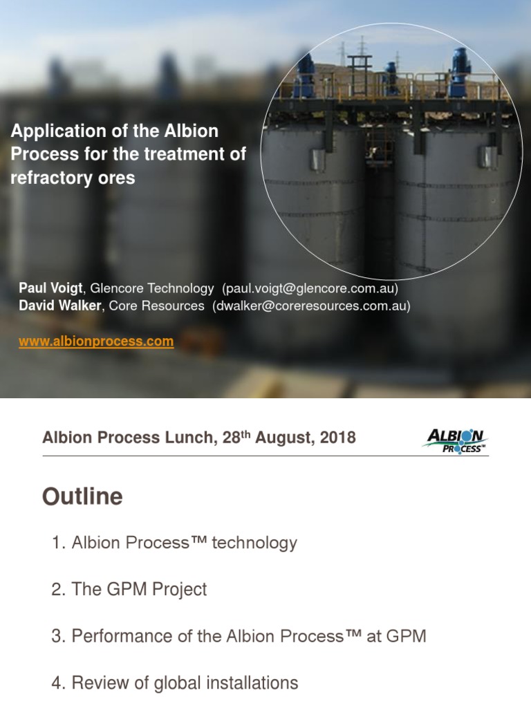 The Albion Process (Ottawa 2018) | PDF | Zinc | Lead